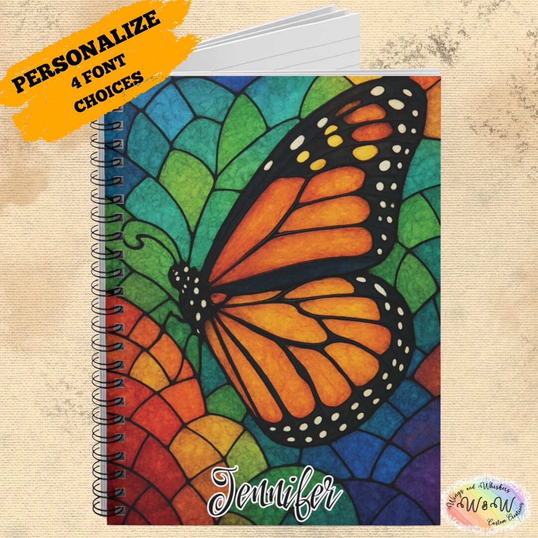 Personalized Monarch Butterfly Journal: Custom Name Gift for Writers - Etsy