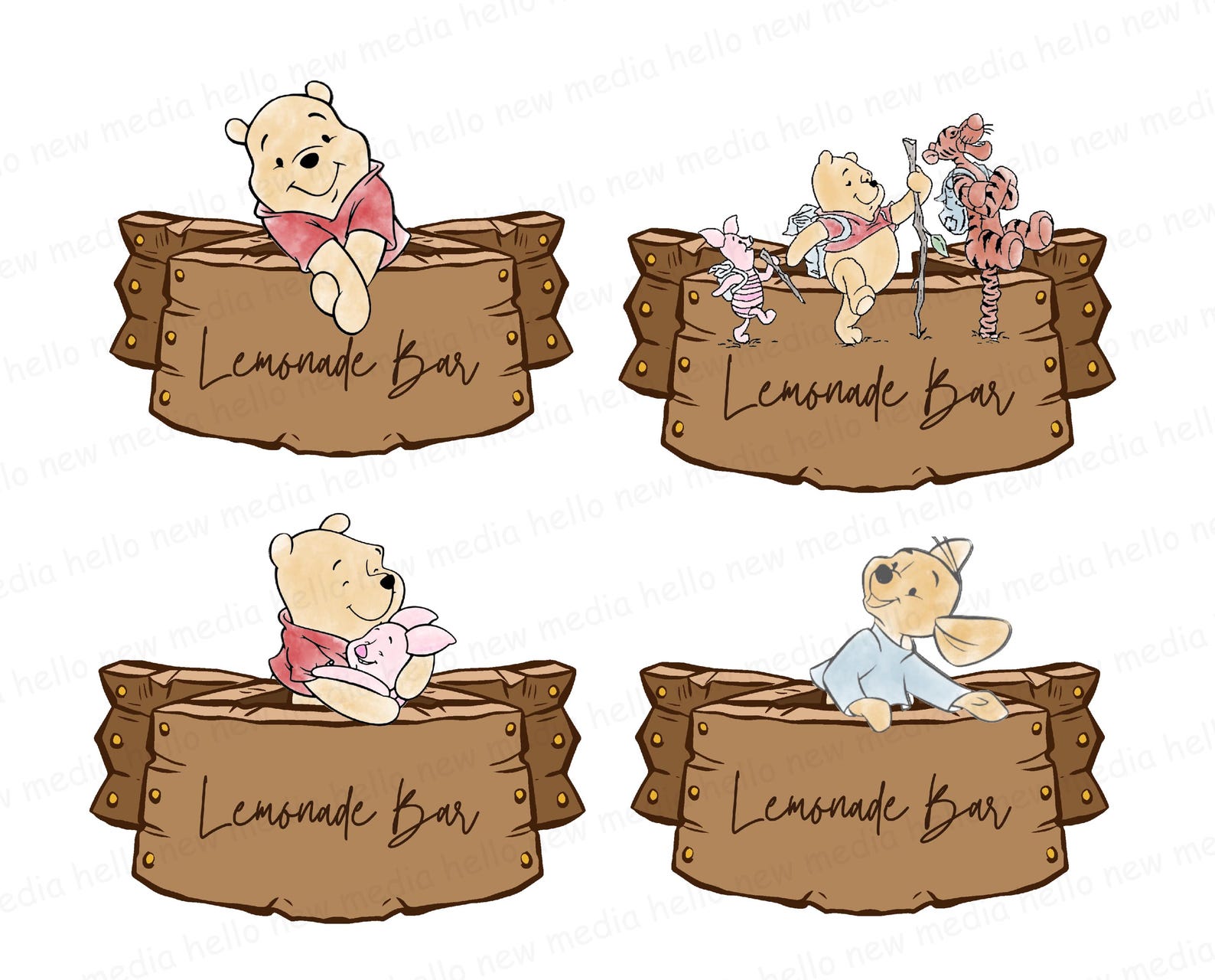 Editable Winnie the Pooh Party Drink Labels for Baby Shower or Birthday ...