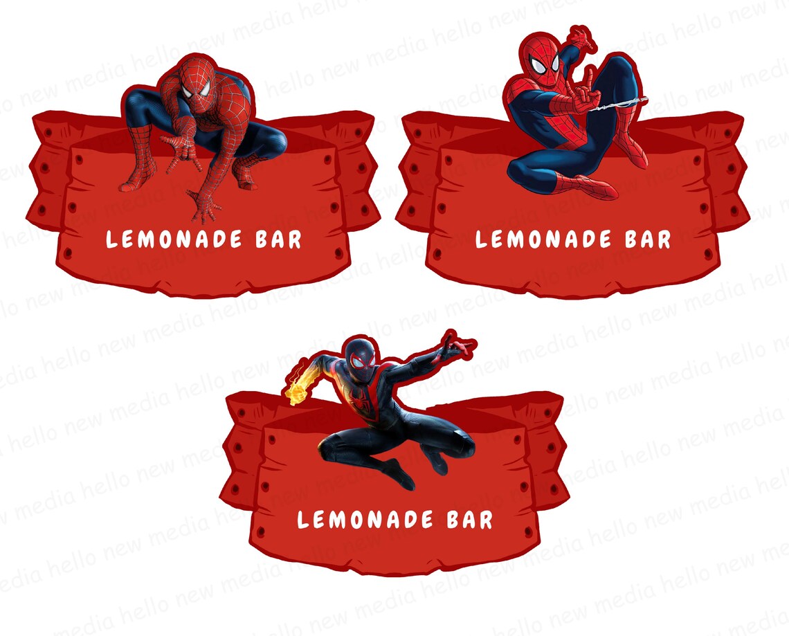 Editable Spiderman Party Drink Labels for Boy Birthday Decorations ...