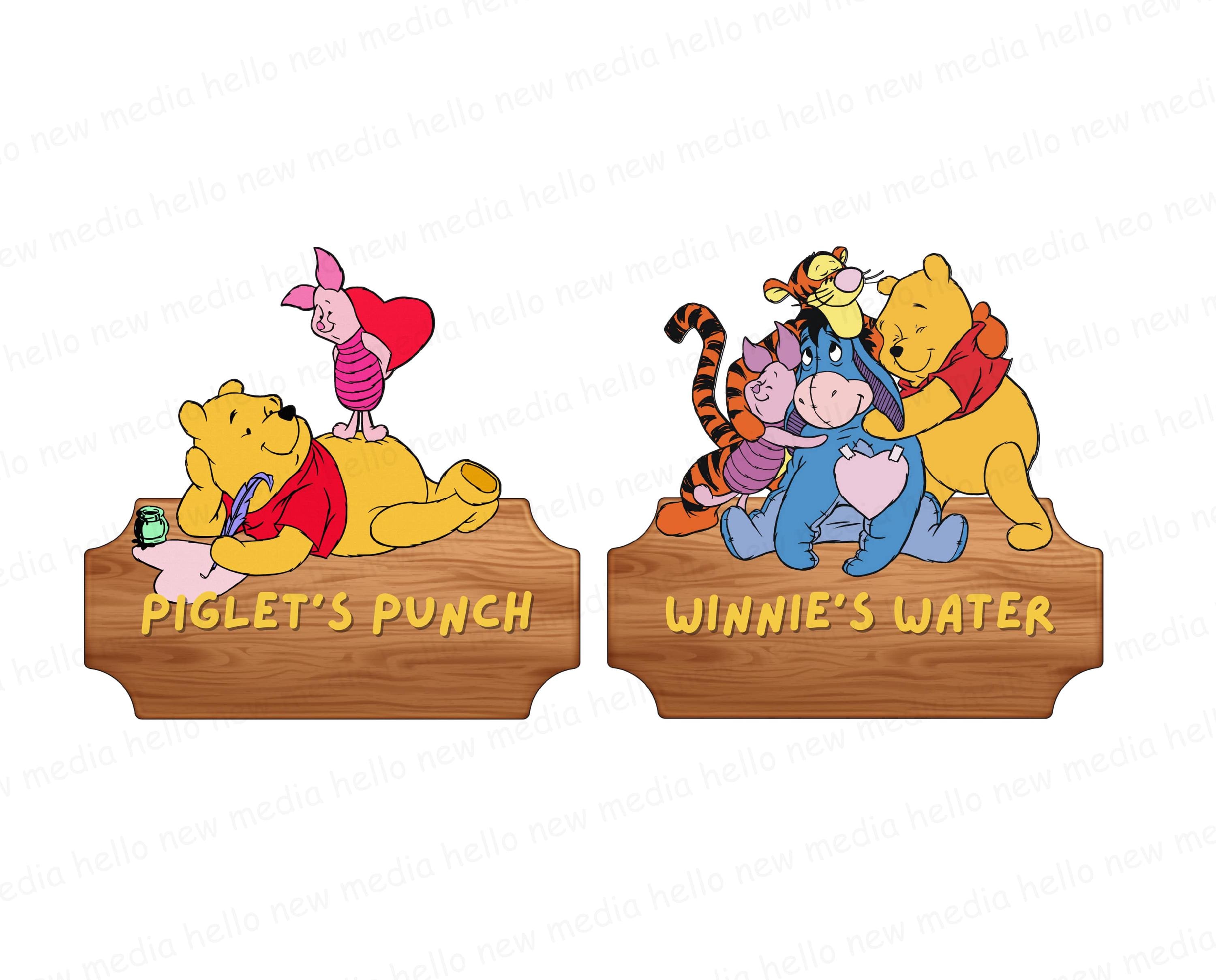 Editable Winnie the Pooh Party Drink Labels for Baby Shower or Birthday ...