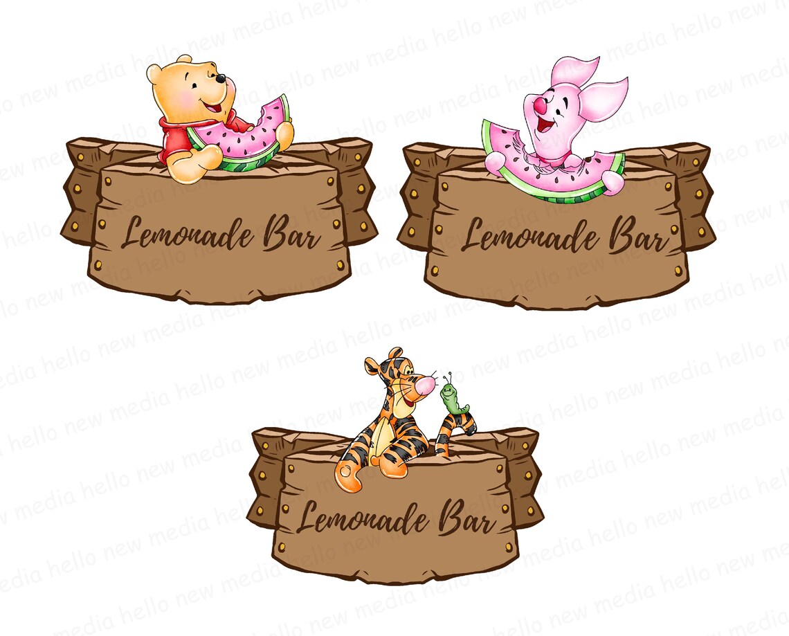 Editable Winnie the Pooh Party Drink Labels for Baby Shower or Birthday ...