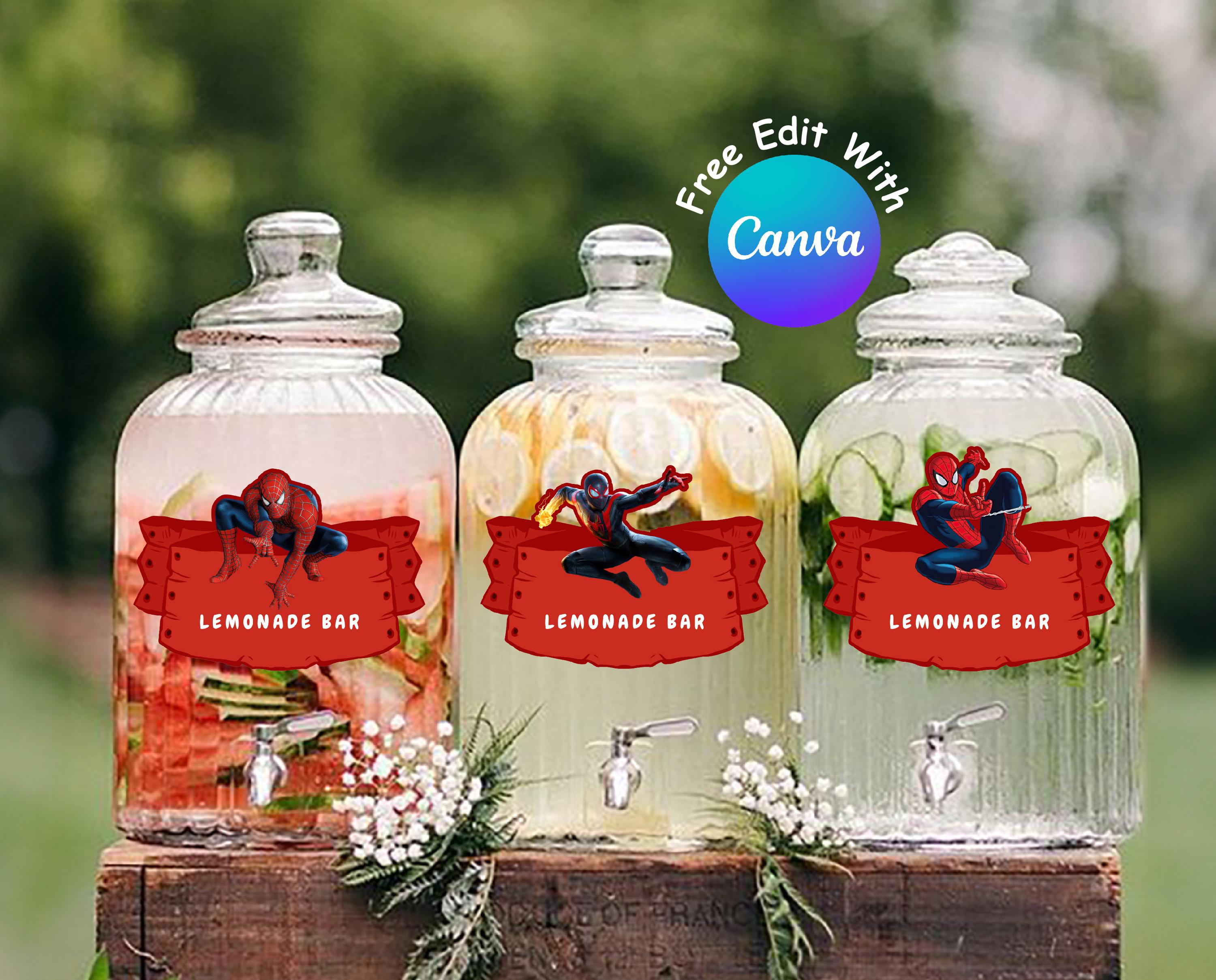 Editable Spiderman Party Drink Labels for Boy Birthday Decorations ...