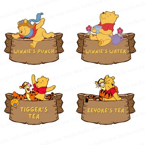 Printable Winnie the Pooh Party Drink Label, Hundred Acre Wood Party ...