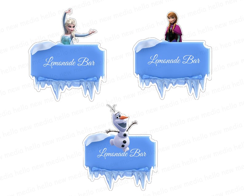 Editable Frozen Elsa Anna Party Drink Labels For Girl Birthday