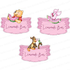 Editable Winnie the Pooh Party Drink Labels for Baby Shower or Birthday ...