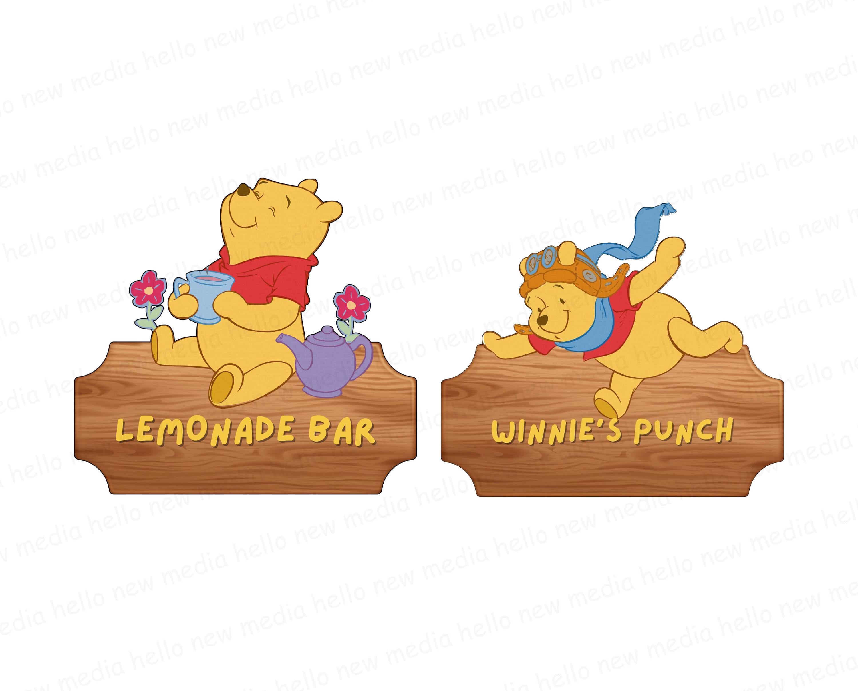 Editable Winnie the Pooh Party Drink Labels for Baby Shower or Birthday ...