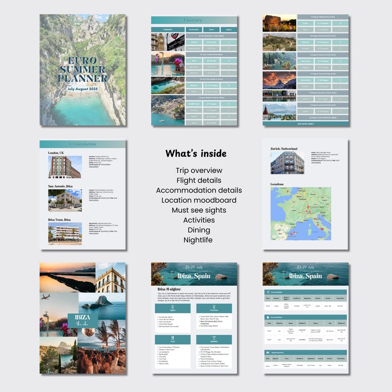 Customisable Travel Itinerary Template - Etsy