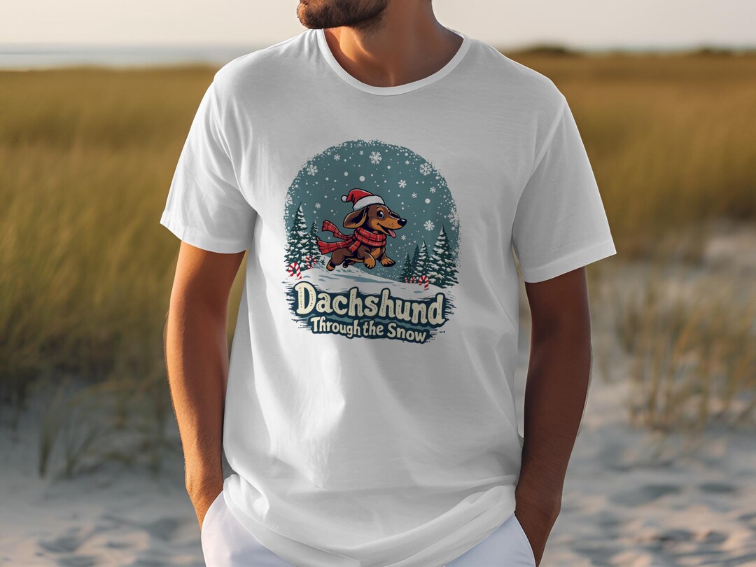 Dachshund Christmas T-shirts, Dog Through the Snow, Holiday Weiner Dog ...