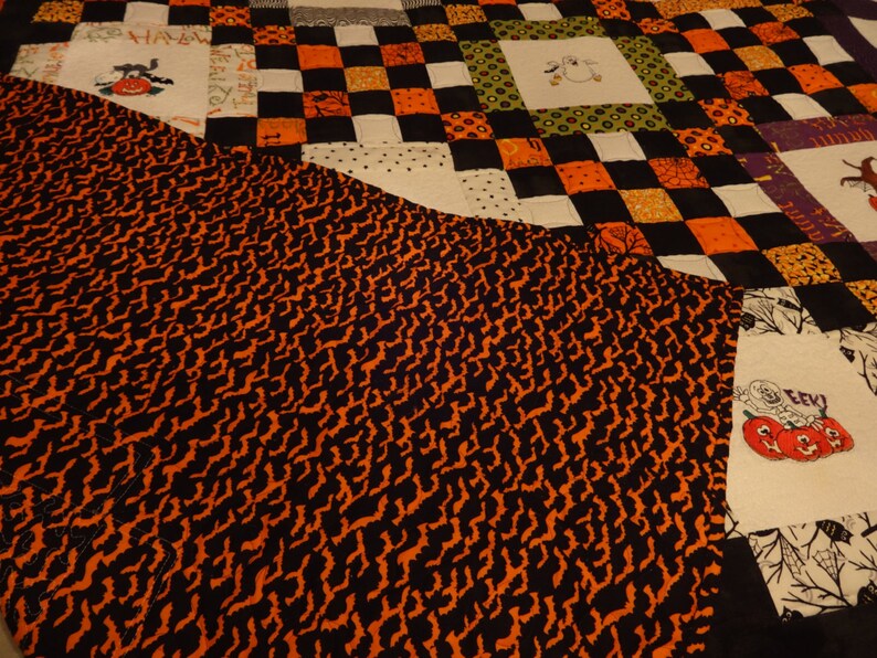 Halloween Quilt Embroidery With Glow in the Dark Thread - Etsy
