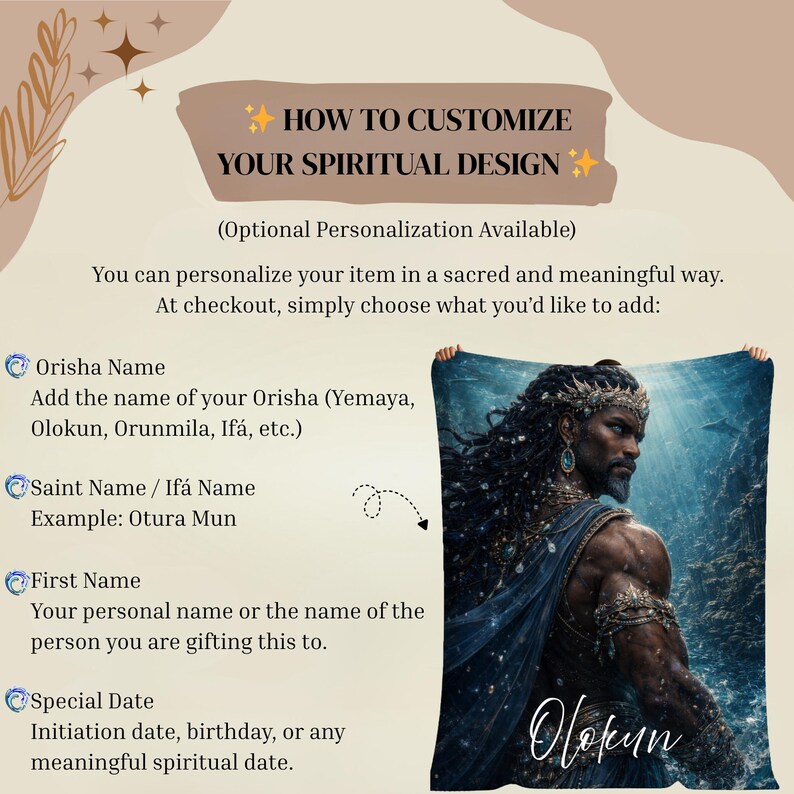 Olokun Orisha Ocean Blanket | Yoruba Deep Sea Deity Decor | Santeria ...