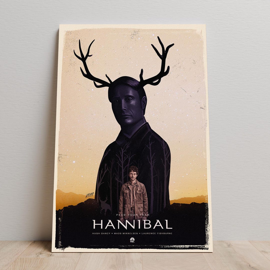 Hannibal Poster, TV Series Poster, Mads Mikkelsen Wall Art, Canvas ...
