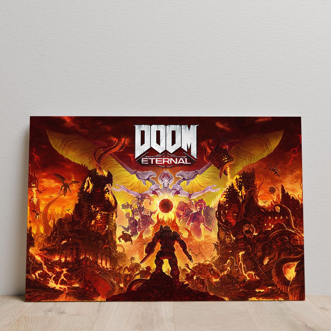 Doom Game Poster, Doom Slayer Wall Art , Game Print, Game Room Decor ...