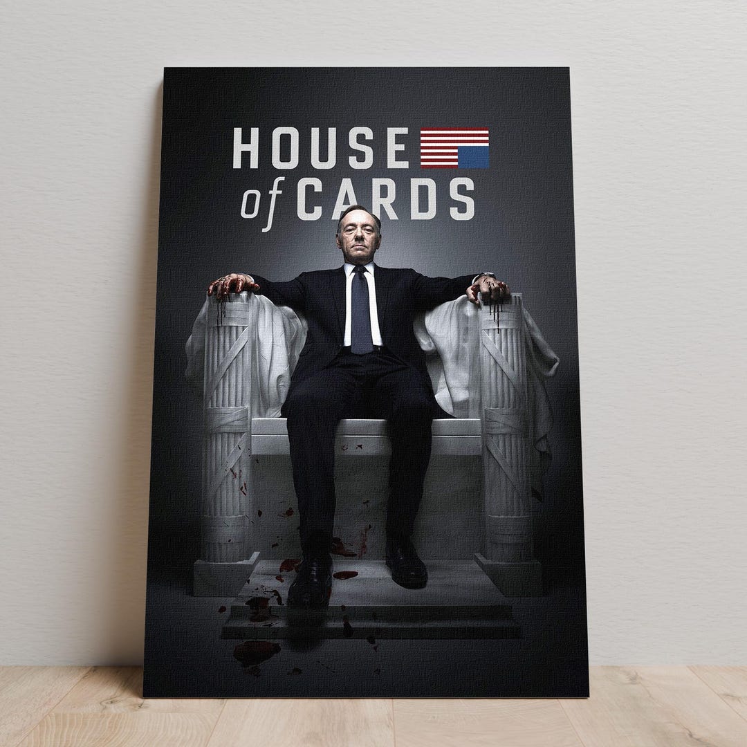 House of Cards Poster, Tv Series Poster, Kevin Spacey Wall Art , Canvas ...