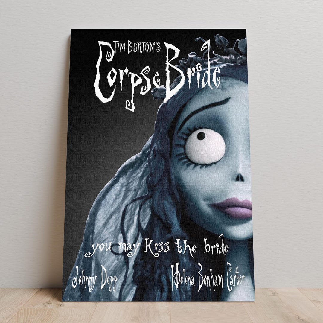 Corpse Bride Poster, Tim Burton Wall Art, Movie Poster, Canvas Print ...
