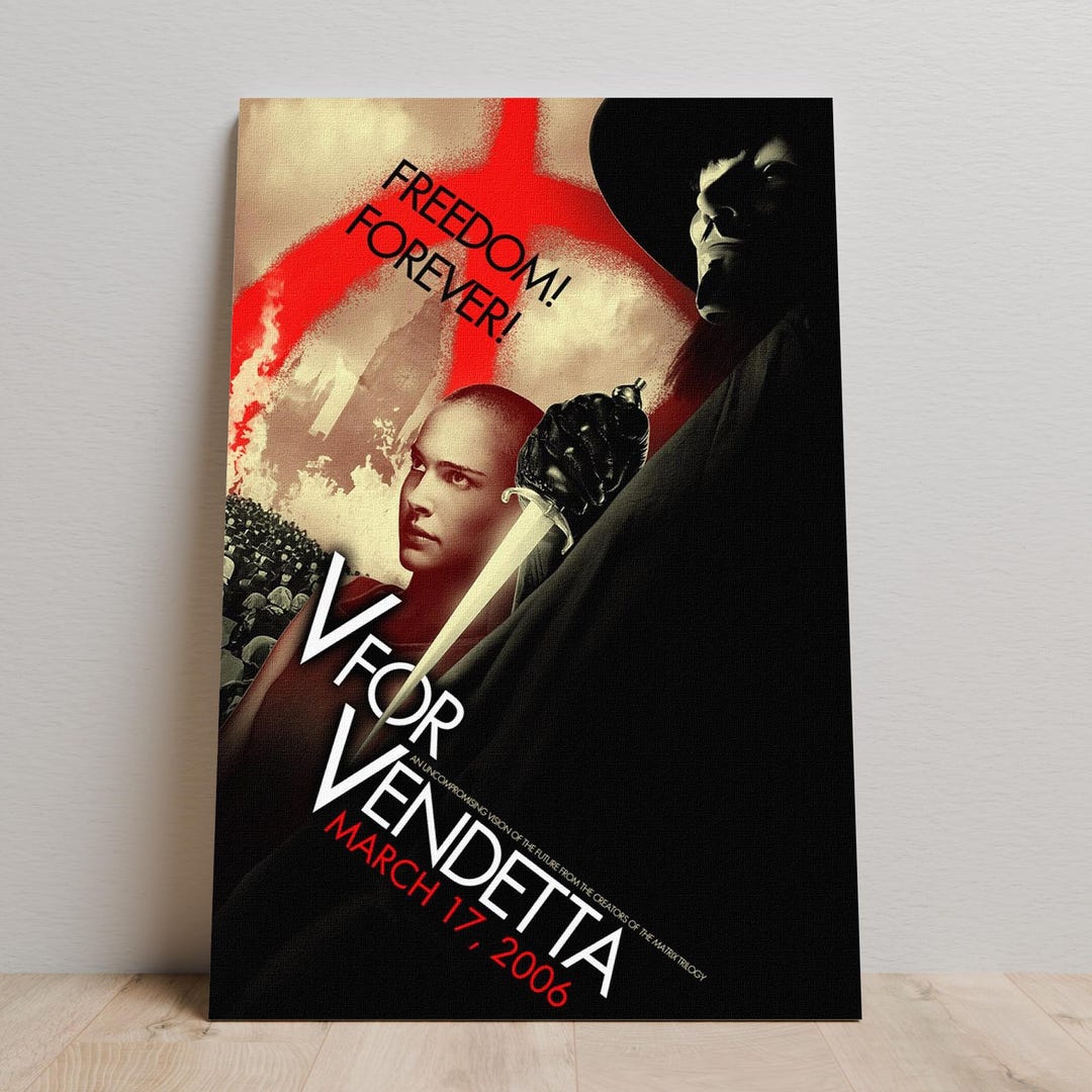 V for Vendetta Poster, Movie Poster, Art Poster, Wall Art, Art Print ...