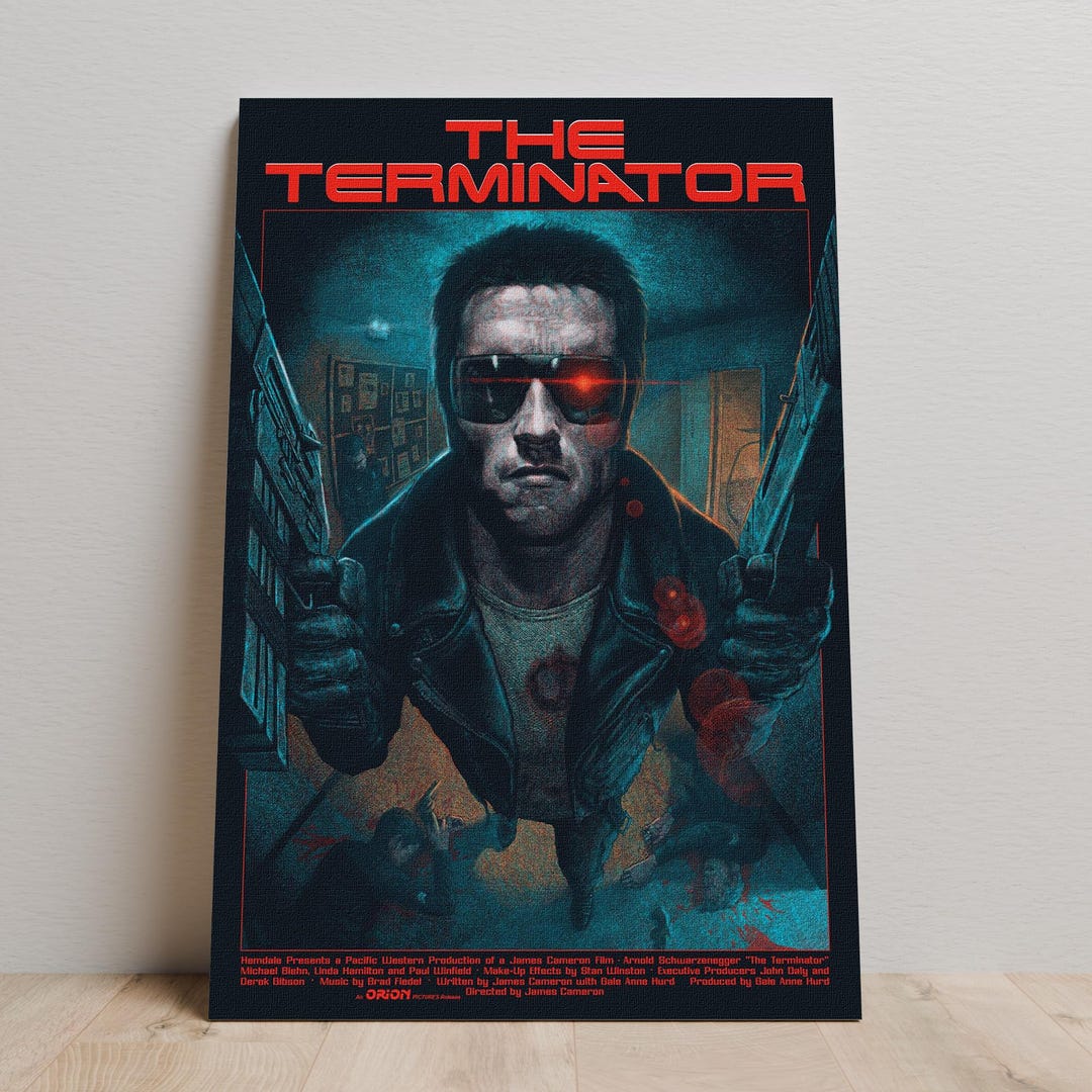 The Terminator Poster, Movie Poster, Arnold Schwarzenegger Wall Art ...