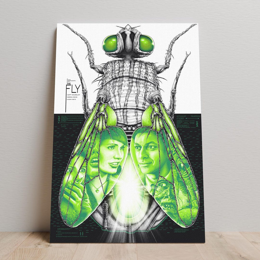 The Fly Poster, Horror Movie Poster, Jeff Goldblum Wall Art, Canvas ...