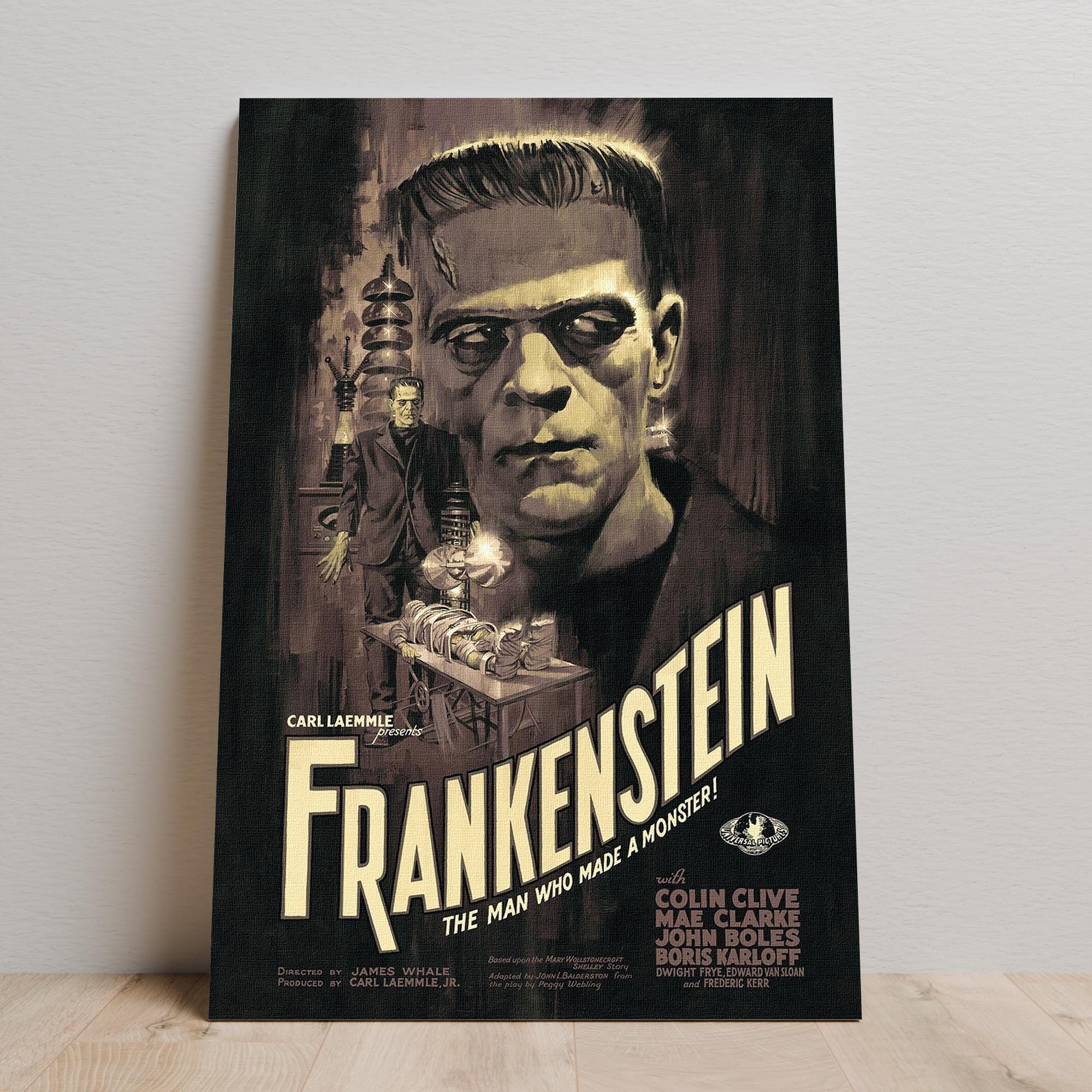 Frankenstein Poster, Horror Movie Poster , Art Poster, Wall Art, Art ...