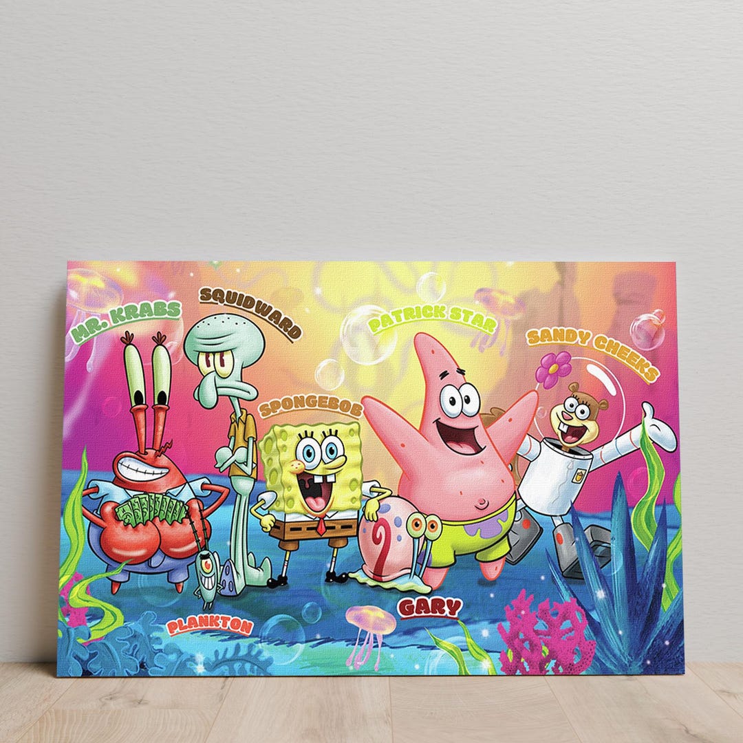 Spongebob Squarepants Poster, TV Series Poster, Cartoon Wall Decor, Canvas Print ,tv Series ...