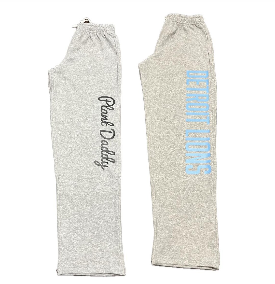 Custom Open Bottom Sweatpants, Personalized Unisex Straight Leg ...