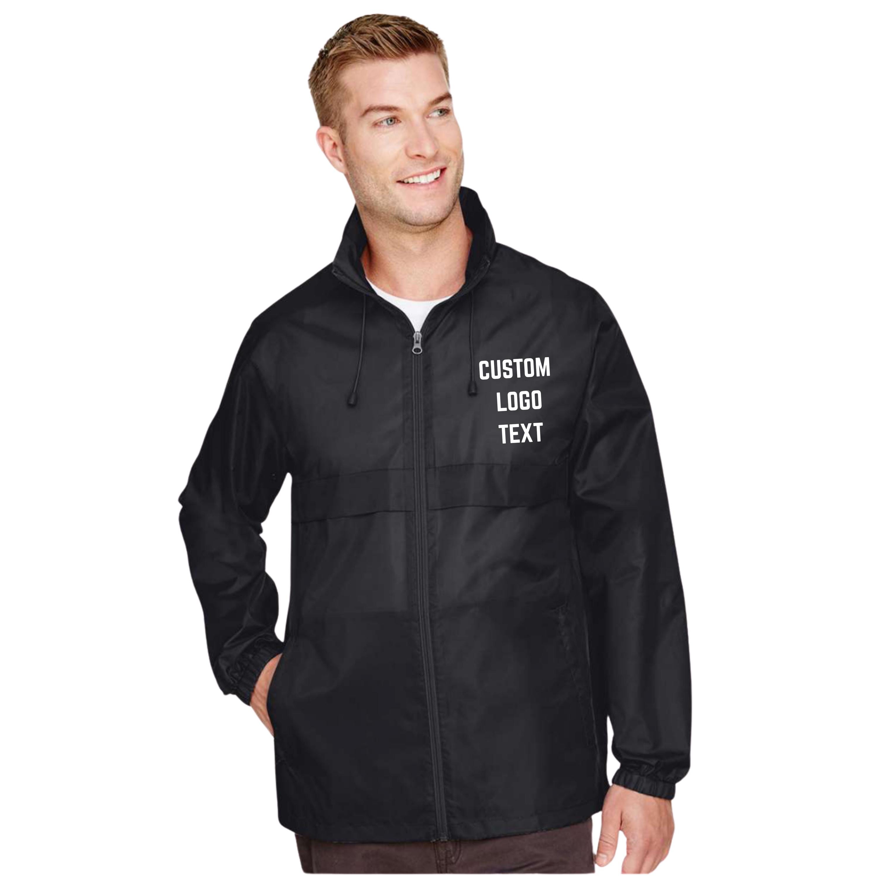 Customizable Hooded Coach Jacket, Weather-resistant Nylon Mentor Jacket ...