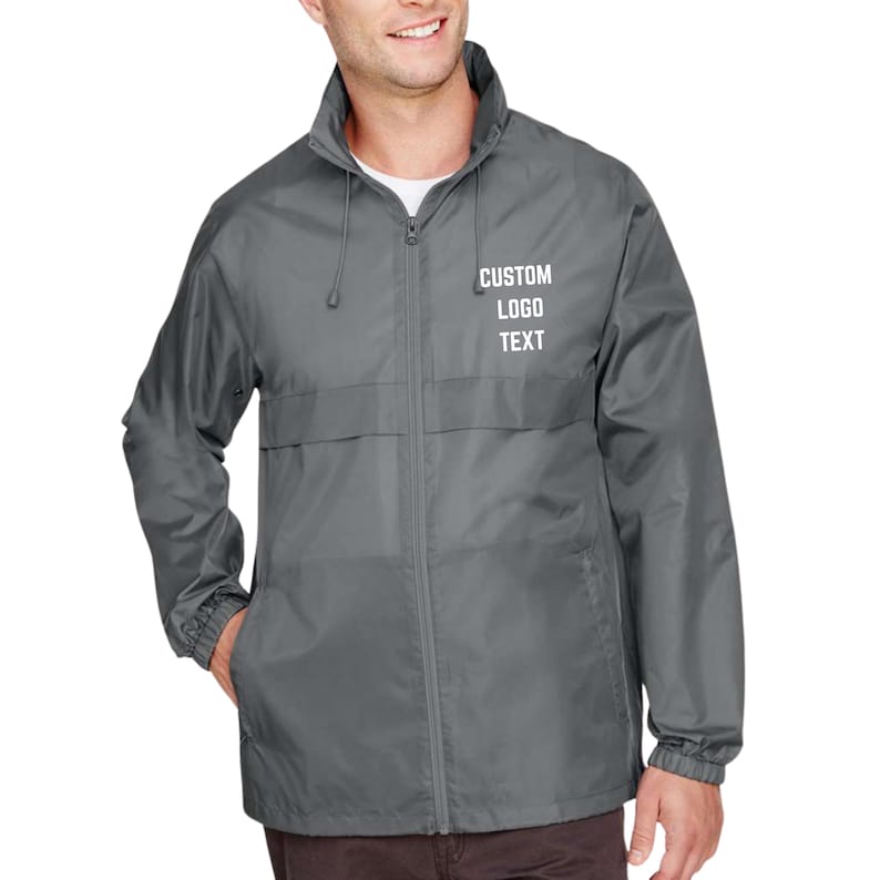 Customizable Hooded Lightweight Coach Jacket, Weather-resistant Nylon ...