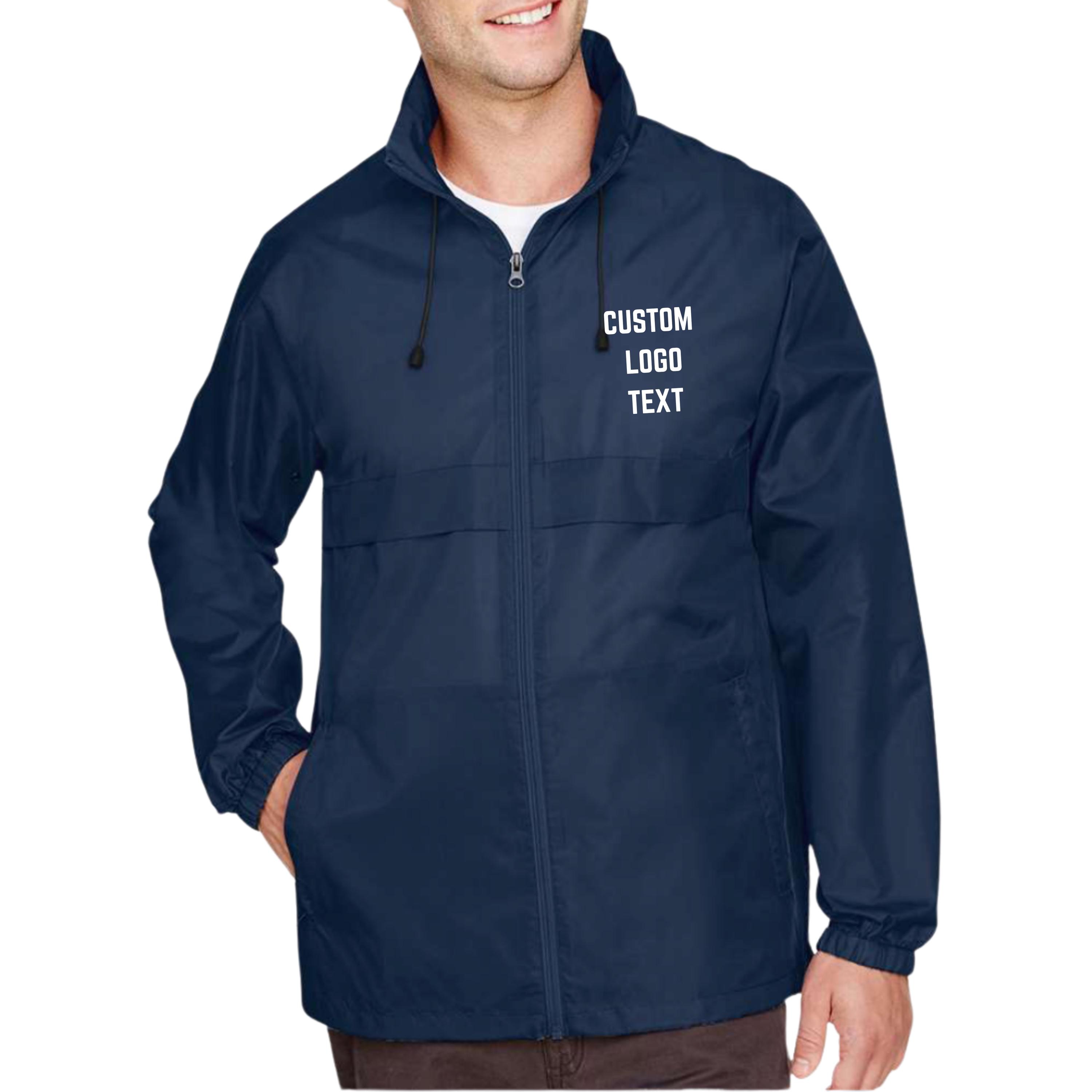 Customizable Hooded Coach Jacket, Weather-resistant Nylon Mentor Jacket ...