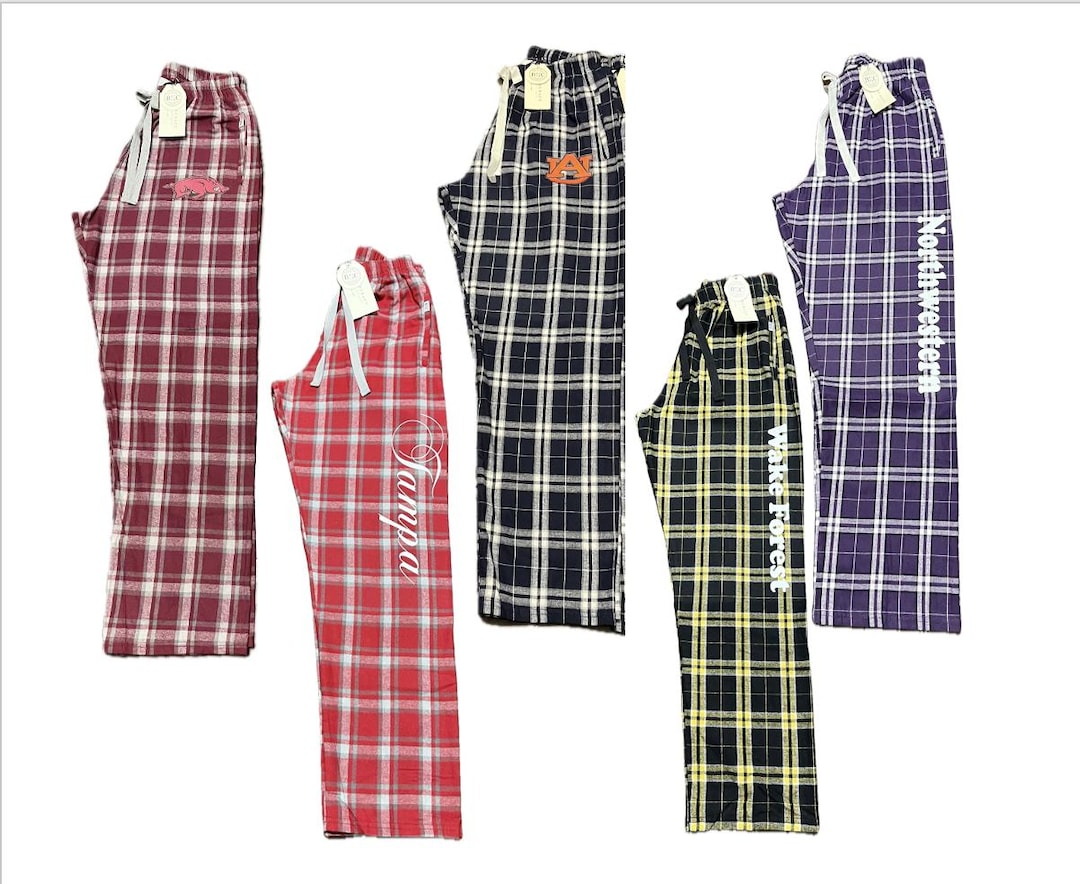 Custom Flannel Pajama Pants, College Graduation Pjs, Wedding Bride Pjs ...