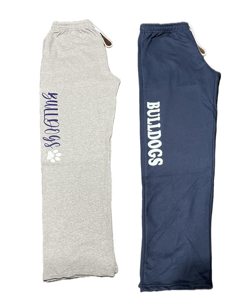 Custom UNISEX Open Bottom Logo Sweatpants, Personalized Unisex Cotton ...