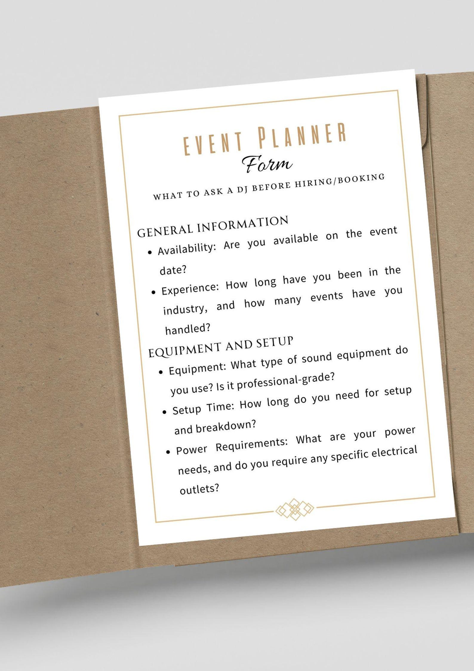 Event Planner Vendor Forms Bundle | Editable Templates for Smooth Event ...