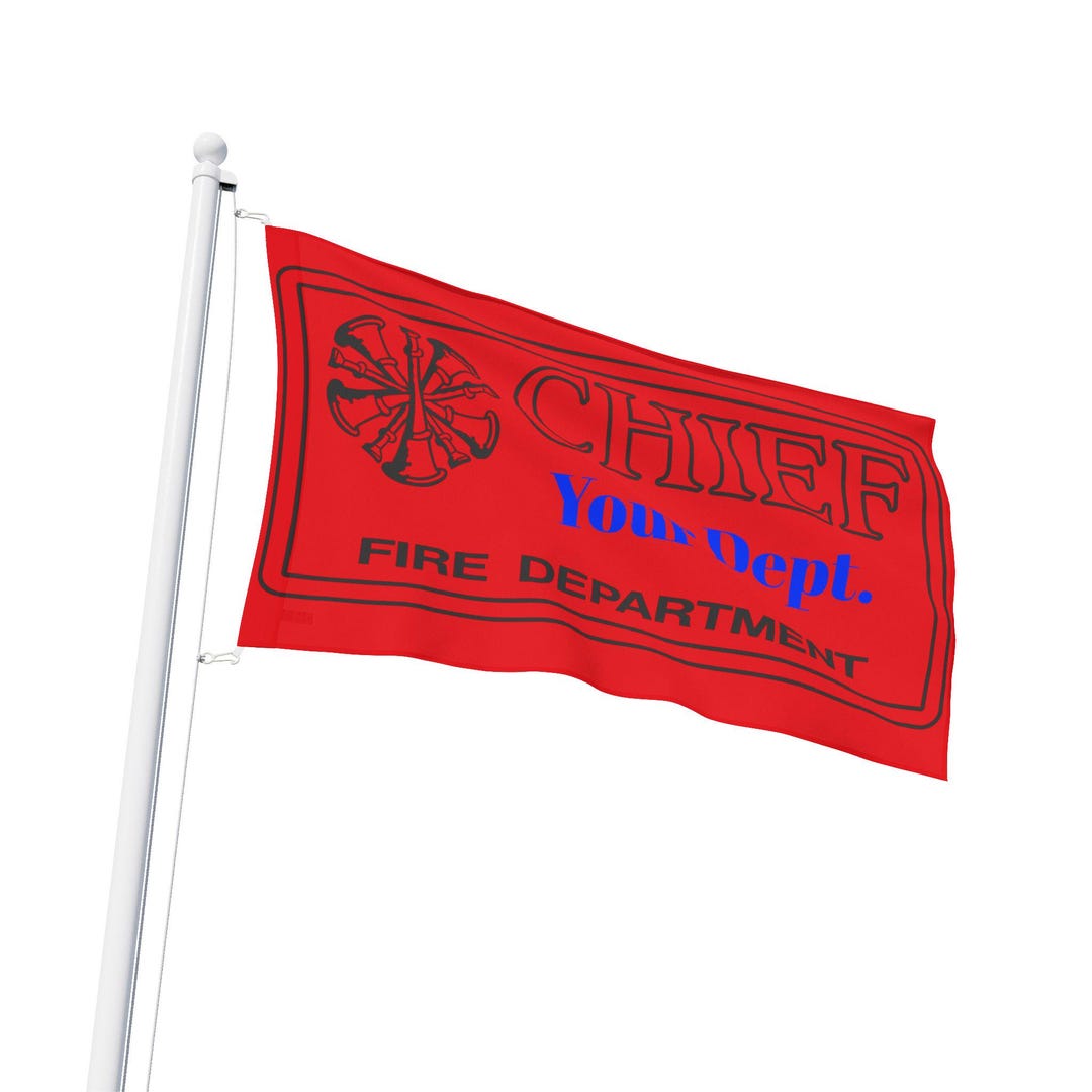 Flag, Fire Chief Custom Flag, Firefighter Gift, Fire Department Decor ...