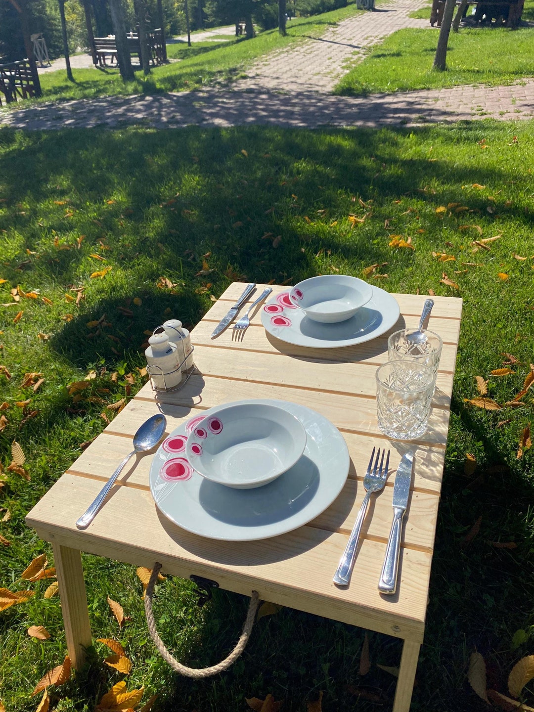 Handmade Wood Camp Table: Foldable Picnic Table (20x26 Inches) - Etsy