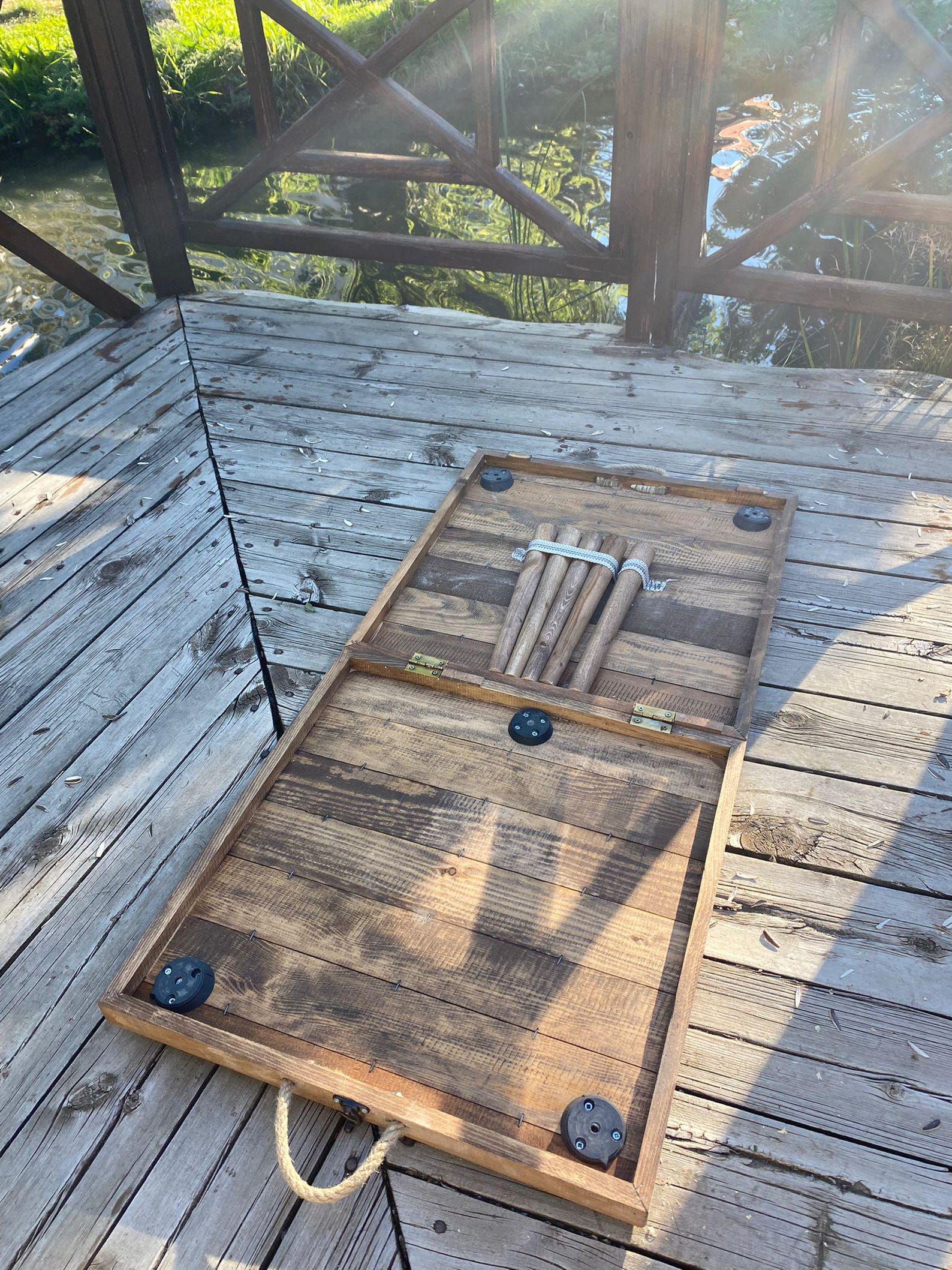 Boho Folding Table – Handmade Wooden Picnic, Camp & Beach Table ...