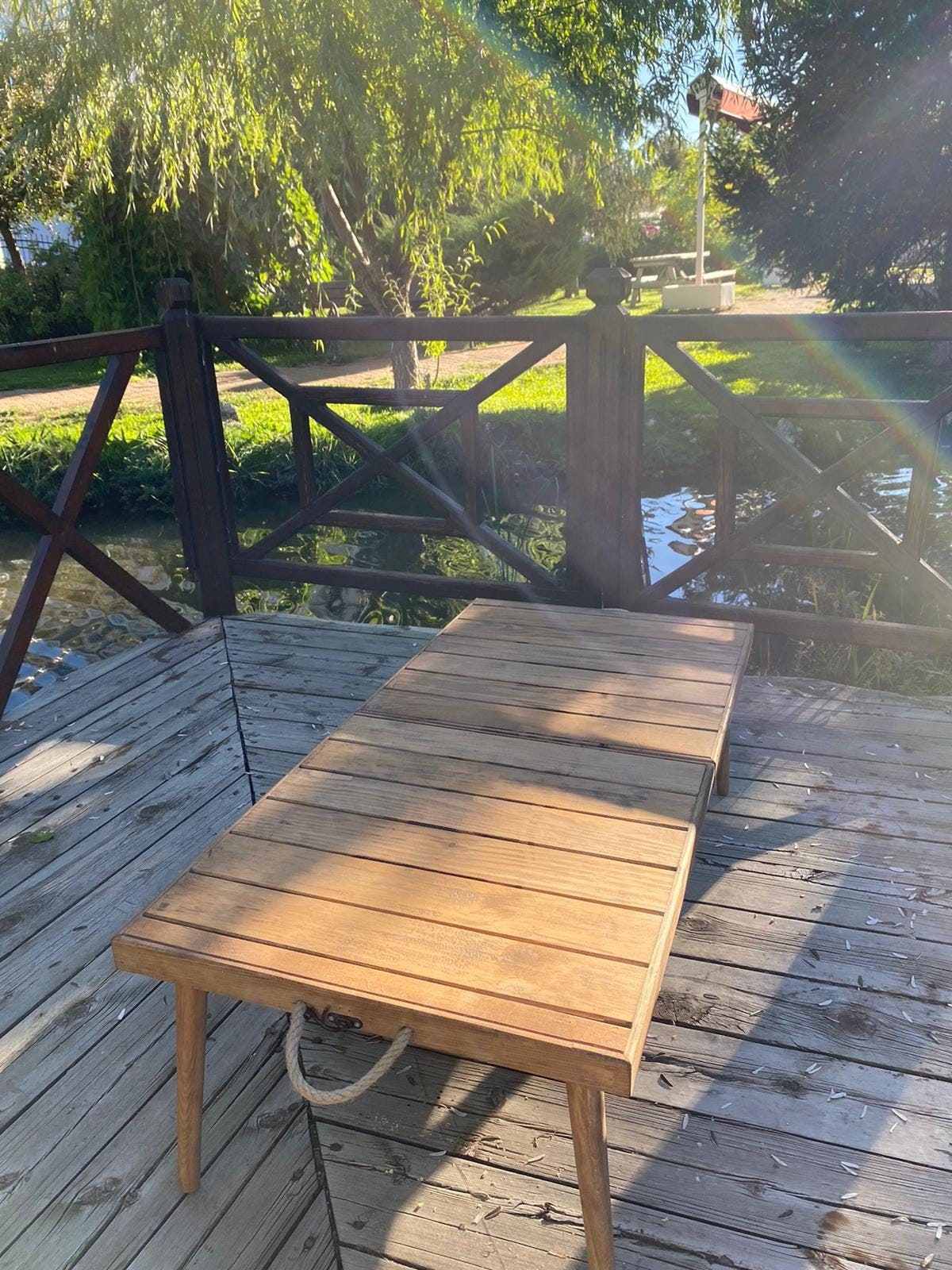 Boho Folding Table – Handmade Wooden Picnic, Camp & Beach Table ...