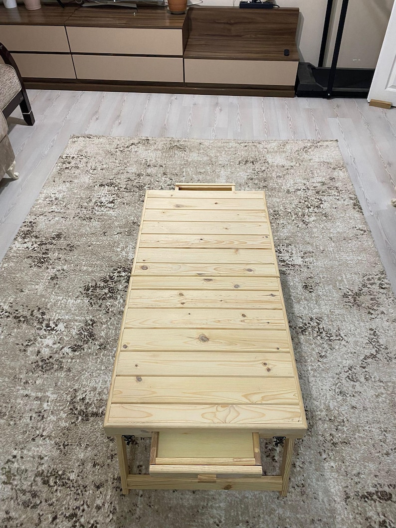 Foldable Table With Drawers Special Table, Wooden Storage Camping Table ...