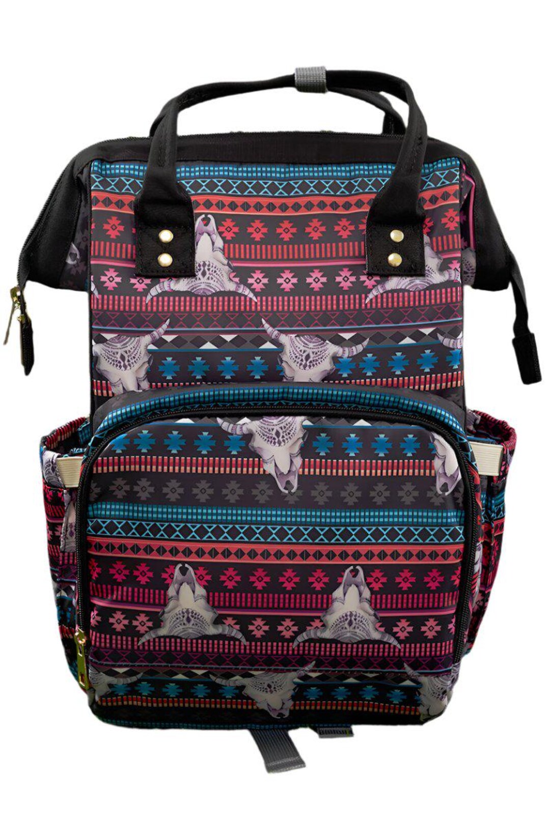 Bull Skull Printed Diaper Bag. - Etsy