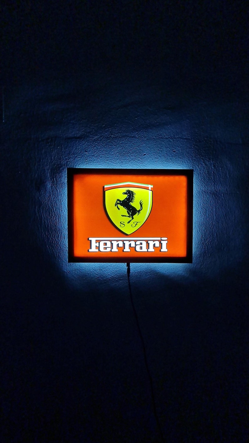 Ferrari Neon Sign, Ferrari Logo Wall Art, Ferrari Light Sign, Ferrari ...