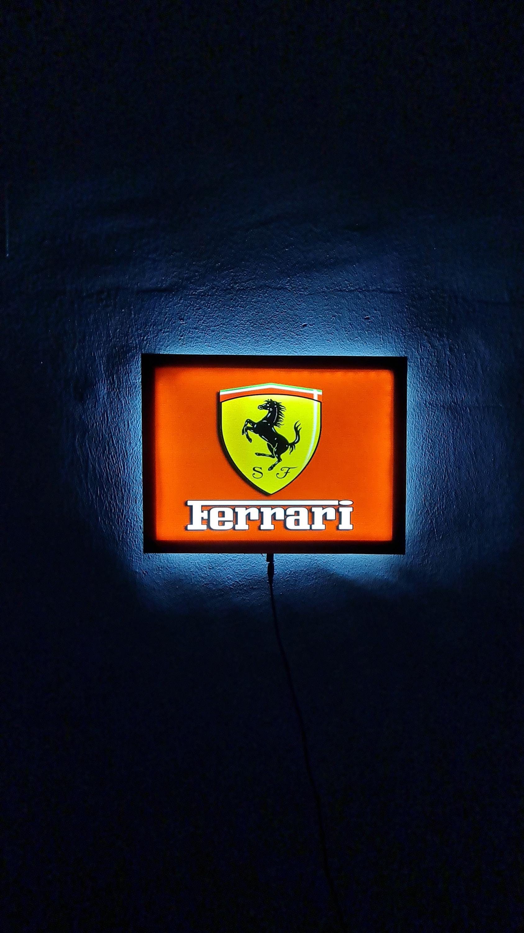 Ferrari Neon Sign, Ferrari Logo Wall Art, Ferrari Light Sign, Ferrari ...