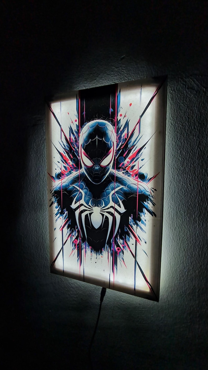 Spiderman Led Sign, Spiderman Wall Art, Spiderman Wall Sign, Spiderman ...