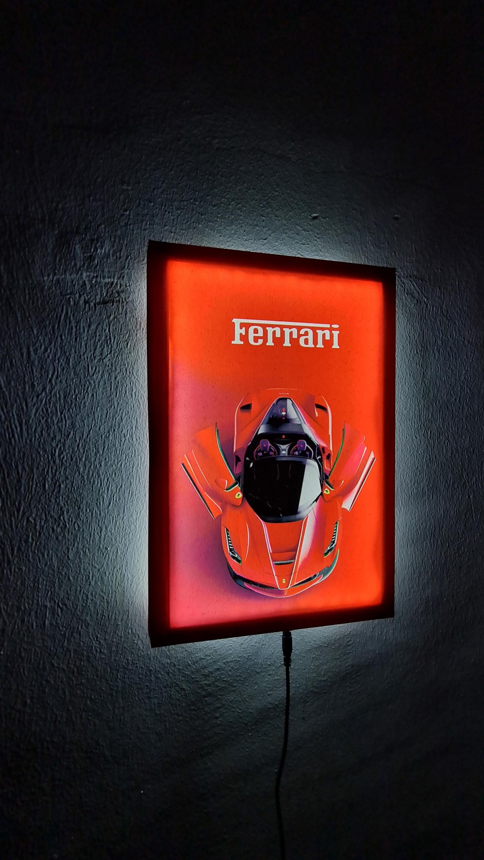 Ferrari Neon Sign, Ferrari Logo Wall Art, Ferrari Light Sign, Ferrari ...