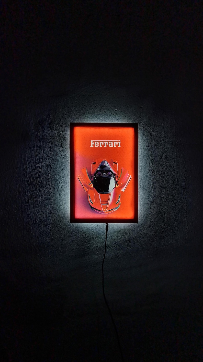 Ferrari Neon Sign, Ferrari Logo Wall Art, Ferrari Light Sign, Ferrari ...