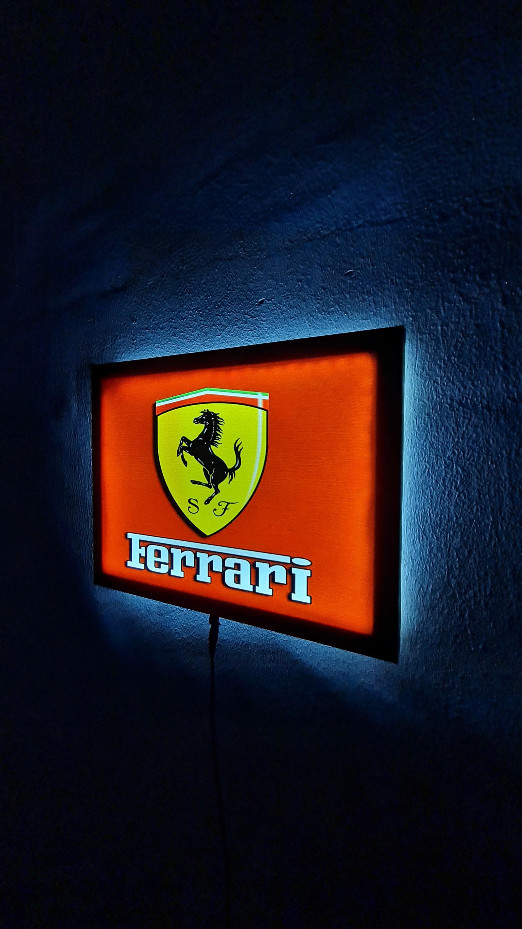 Ferrari Neon Sign, Ferrari Logo Wall Art, Ferrari Light Sign, Ferrari ...