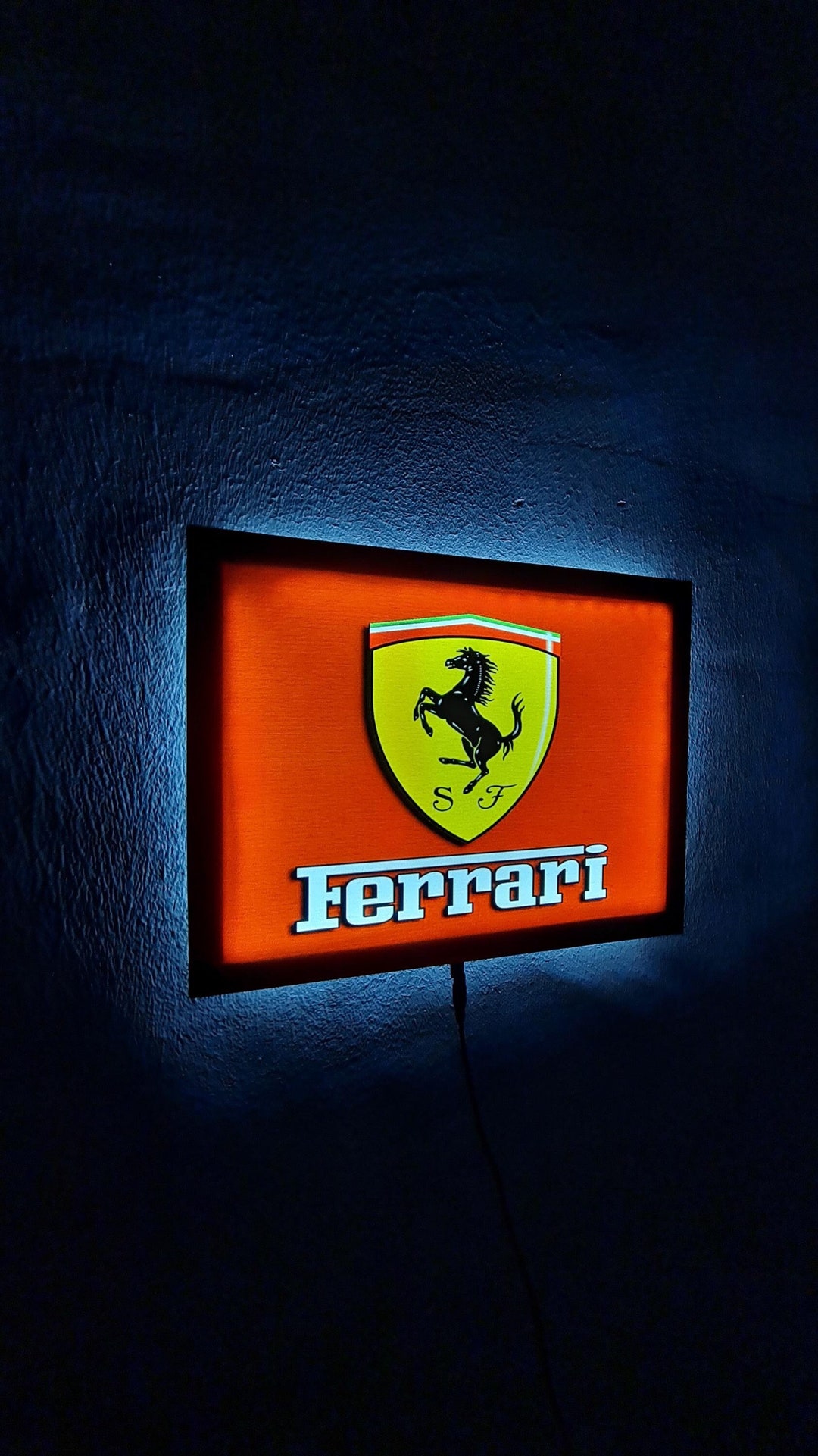 Ferrari Neon Sign, Ferrari Logo Wall Art, Ferrari Light Sign, Ferrari ...