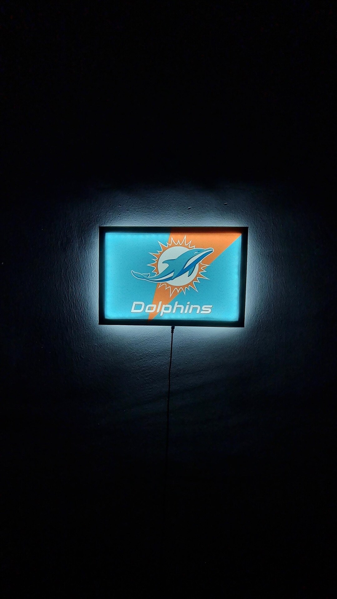 Miami Dolphins Led Lighted Canvas Sign, Nfl Fans Perfect Gift, Sleek ...