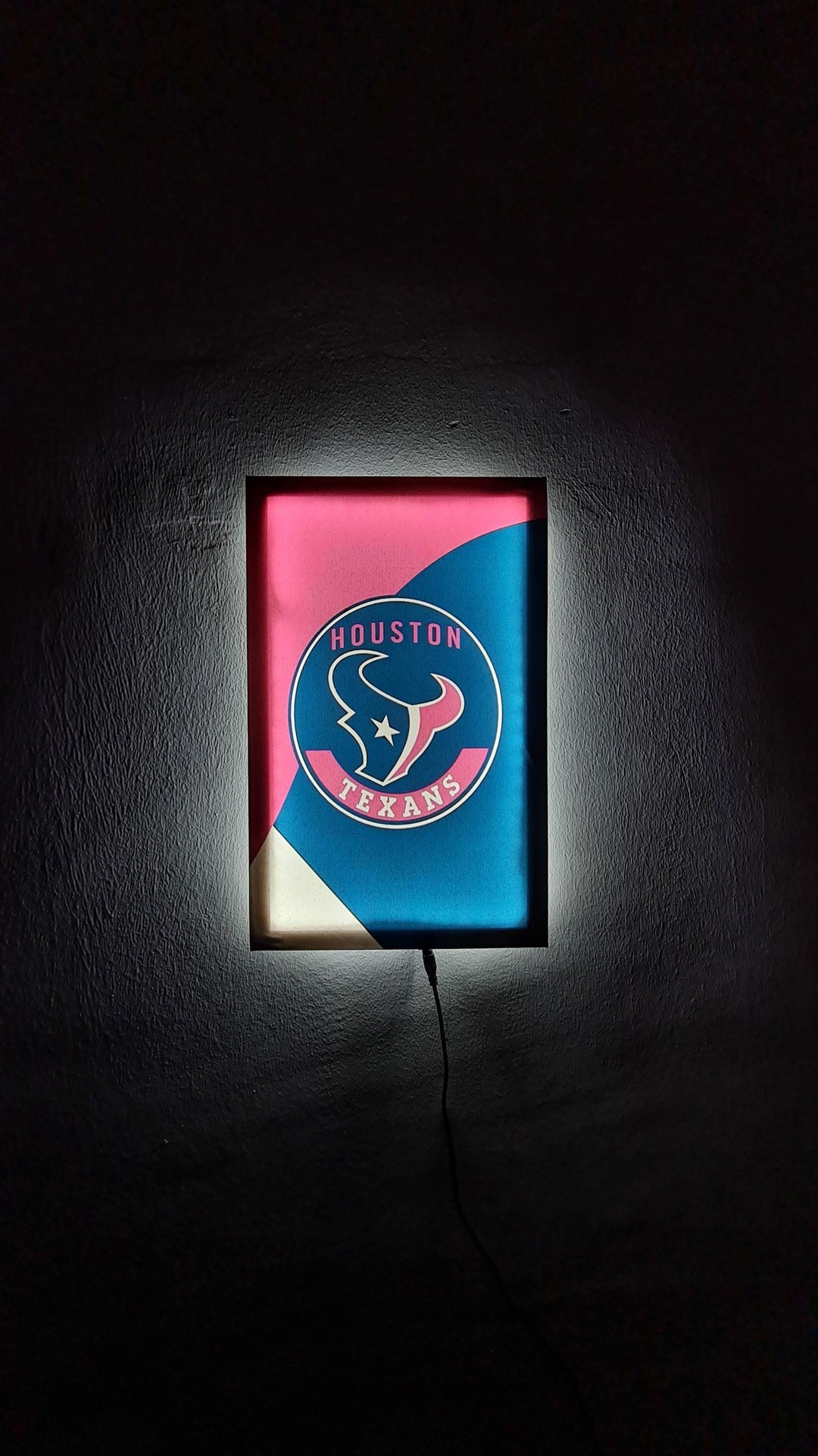 Houston Texans Led Lighted Canvas Sign, Nfl Fans Perfect Gift, Sleek ...