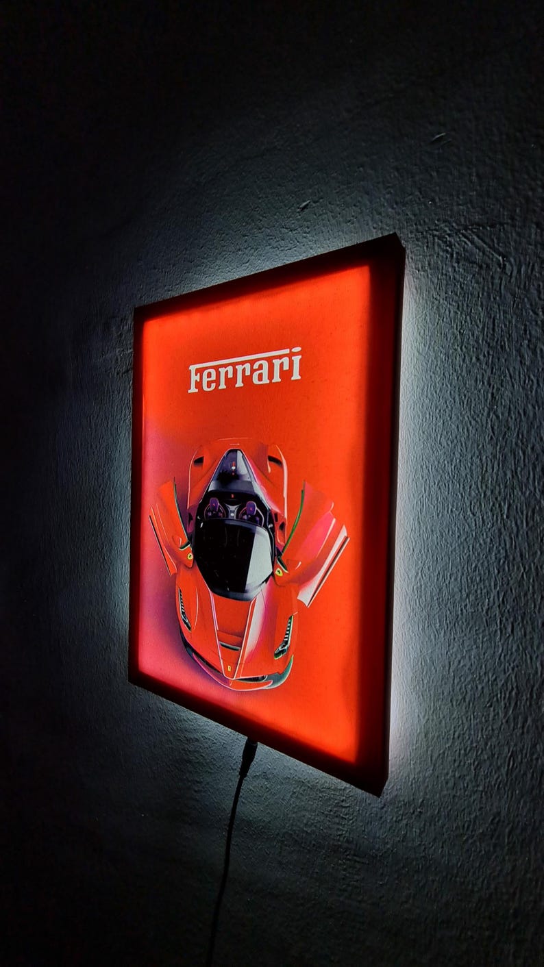 Ferrari Neon Sign, Ferrari Logo Wall Art, Ferrari Light Sign, Ferrari ...