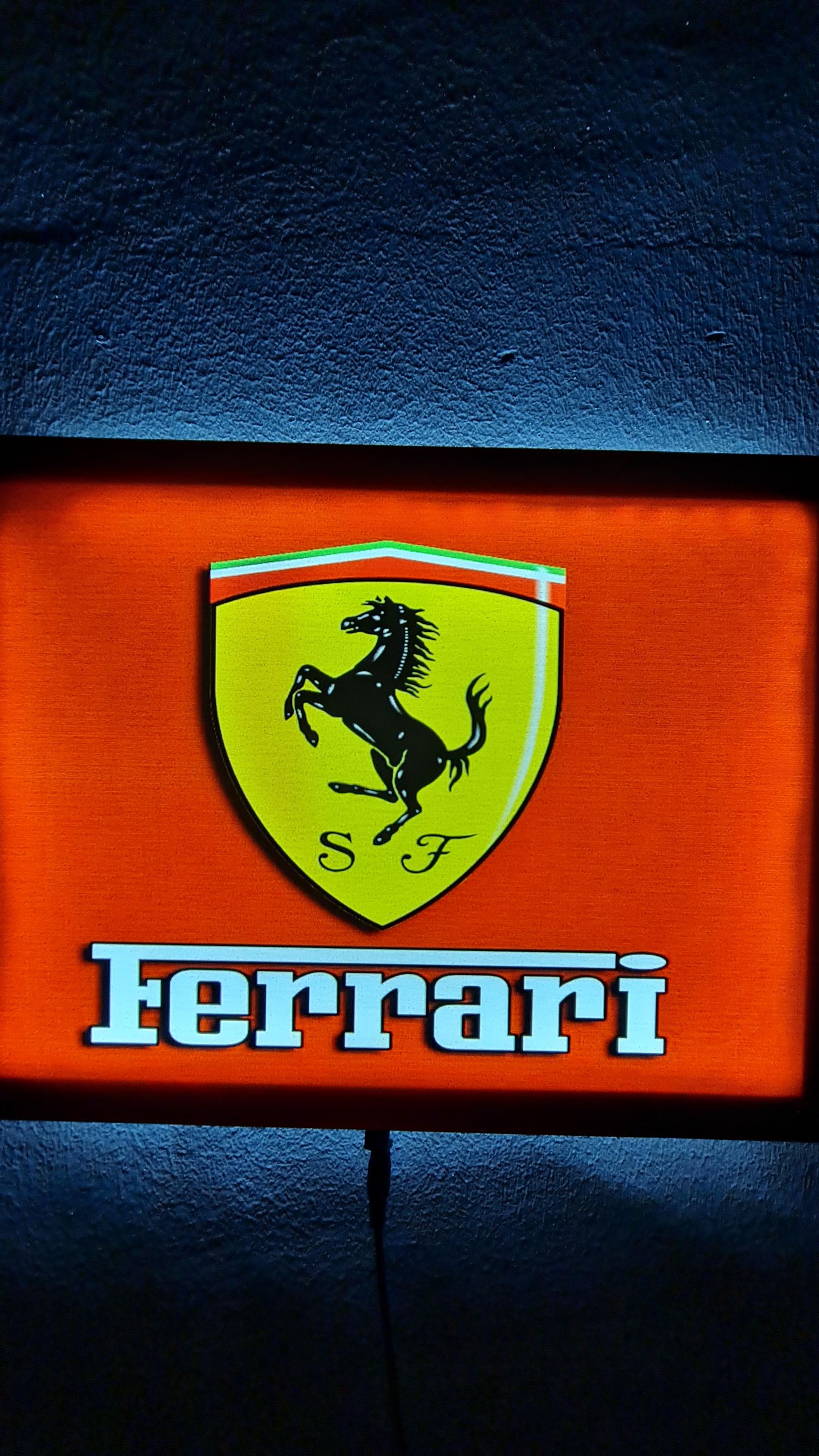 Ferrari Neon Sign, Ferrari Logo Wall Art, Ferrari Light Sign, Ferrari ...