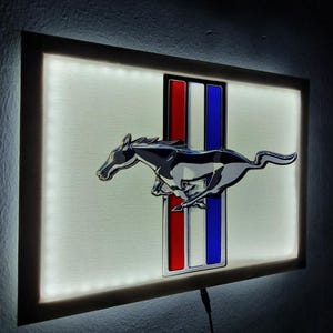 Ford Mustang Logo , Mustang Led Sign , Bright Illuminated Team Emblem ...