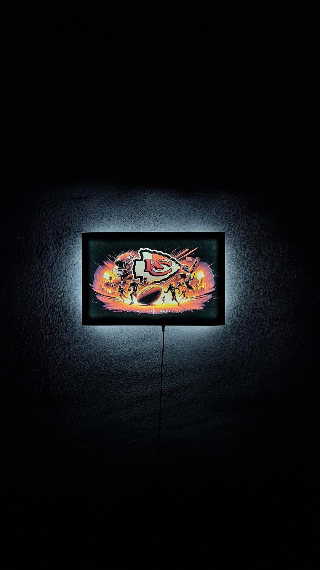 Kansas City Chiefs Led Lighted Sign, Nfl Fans Perfect Gift, Sleek Man ...