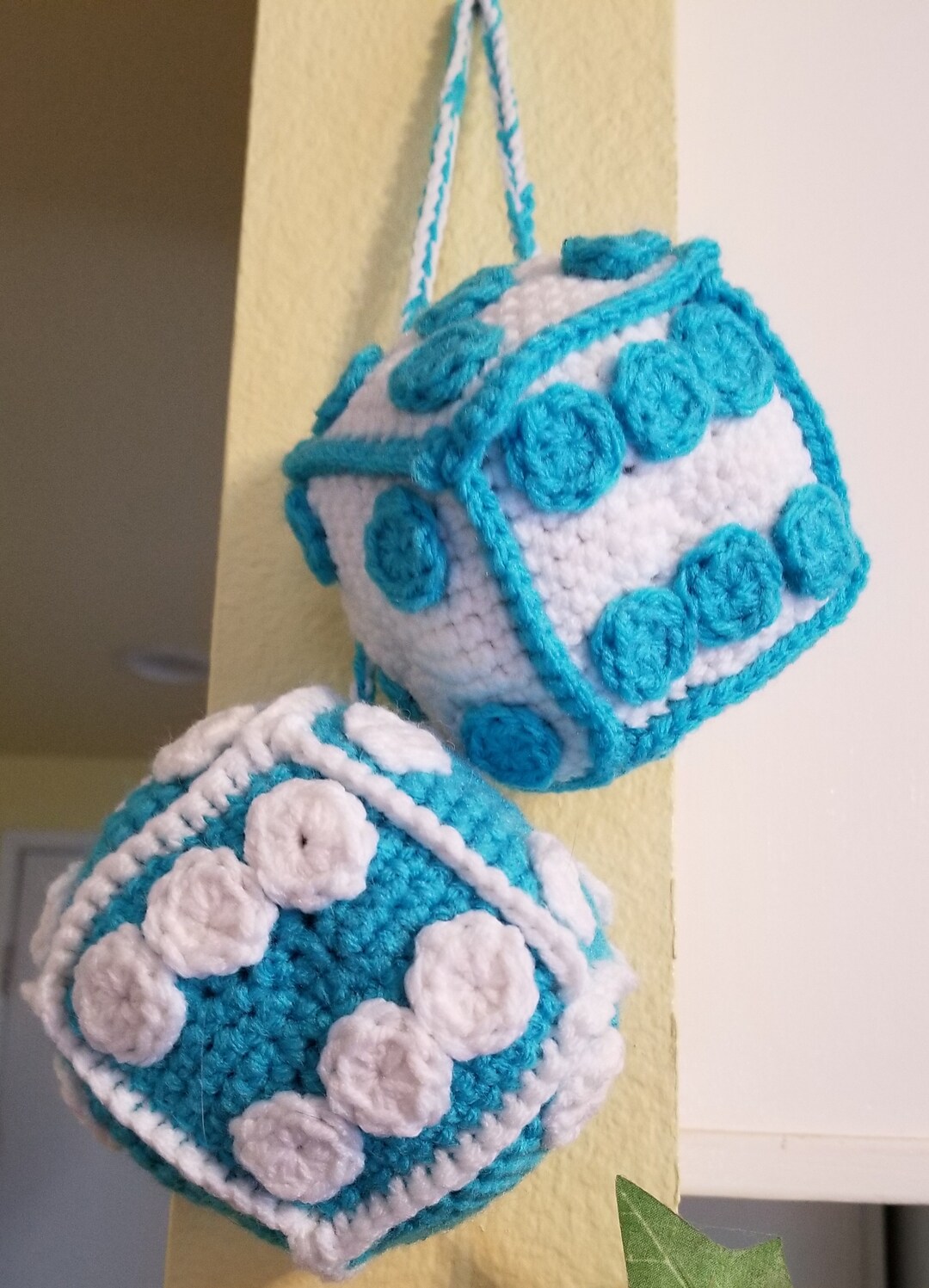 Crocheted Fuzzy Dice - Etsy